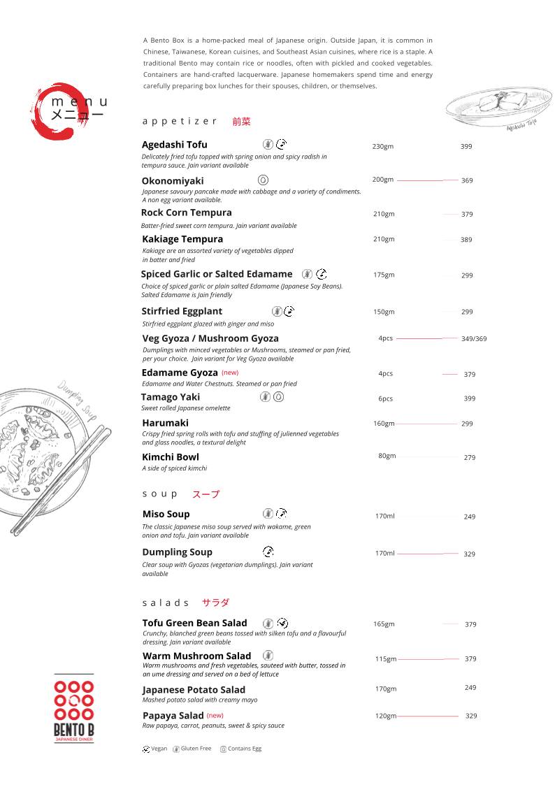 Menu at Bento B, Ahmedabad