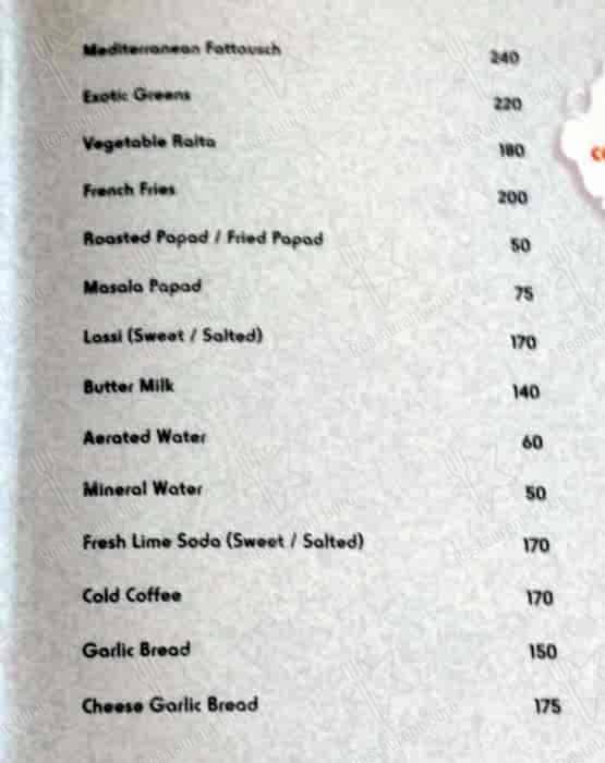 Menu at Seven By Poetry, Ahmedabad, Besides Gwalia SBR