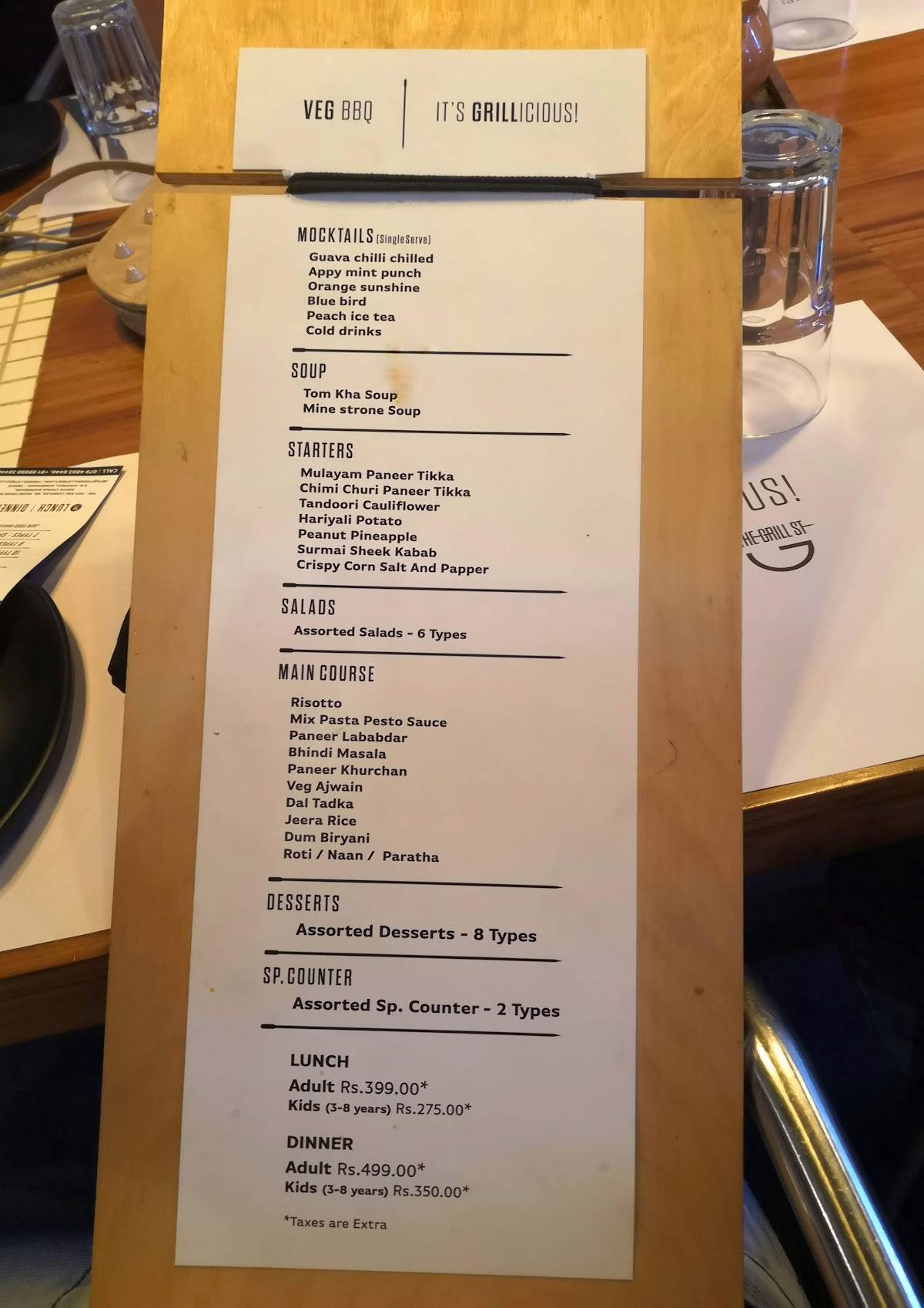 Menu at The Grill Street, Ahmedabad, Dev Arc Commercial Complex
