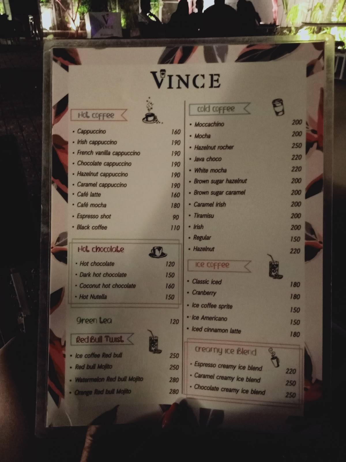 Menu at Vince cafe, Ahmedabad, Karnavati Club Rd