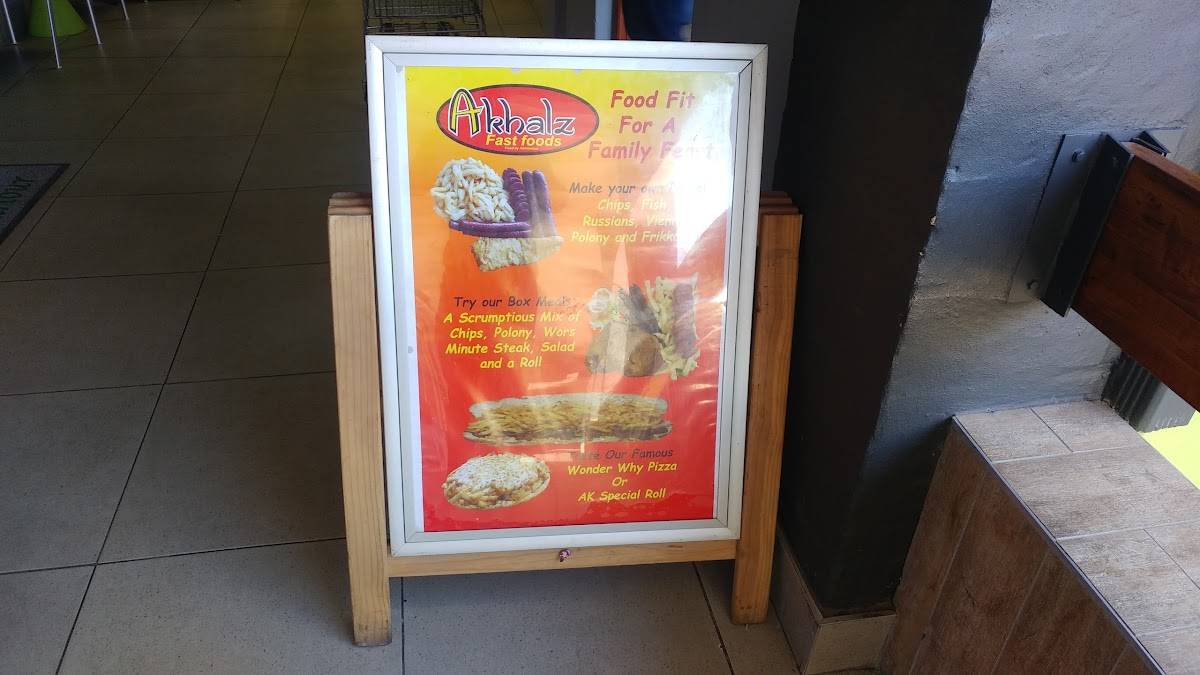 Menu at Akhalz Kelvin (Akhalwayas) restaurant, Johannesburg