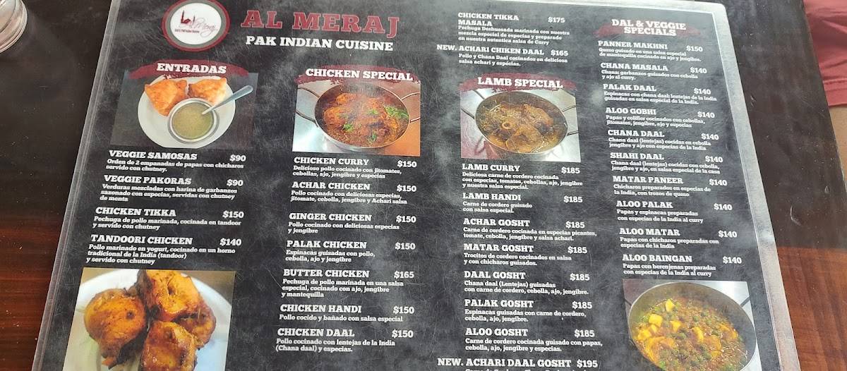 Menu at Al Meraj Grill & Pak Indian Cuisine restaurant, Zapopan