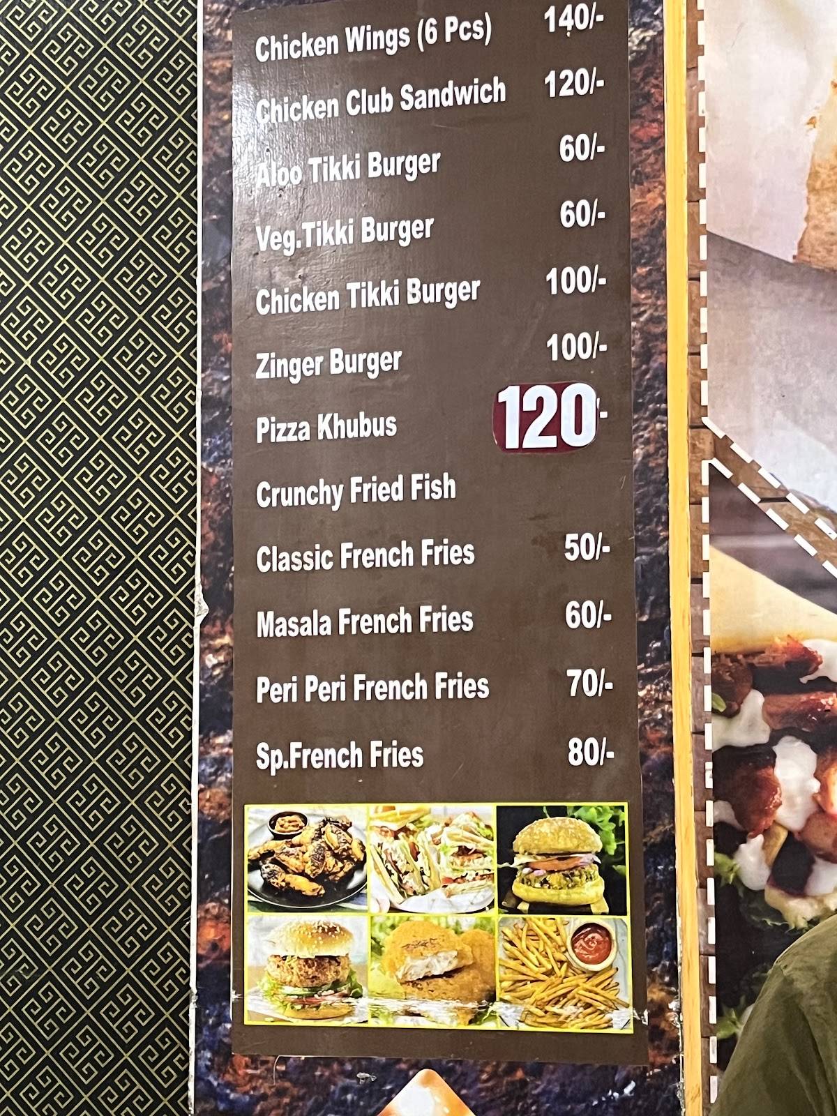 Menu at Al-habibi fast food hub, Anand