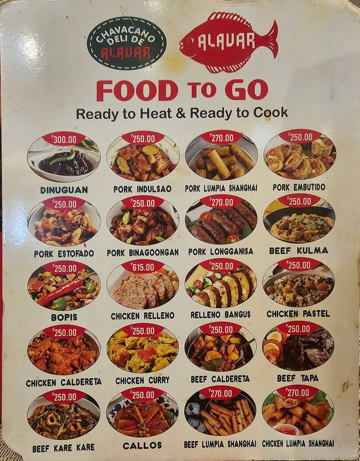 Menu at Alavar Seafood Restaurant, Zamboanga, 173 Don Alfaro St