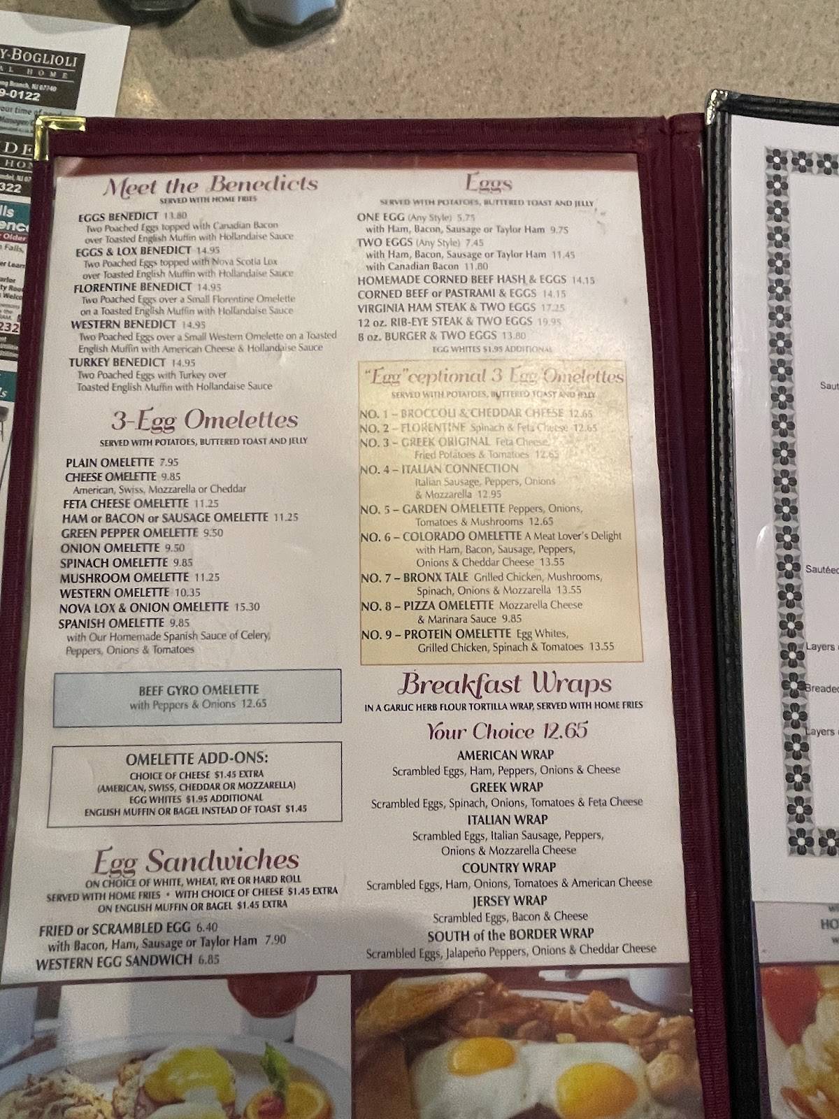 Menu at All Seasons Diner restaurant, Eatontown
