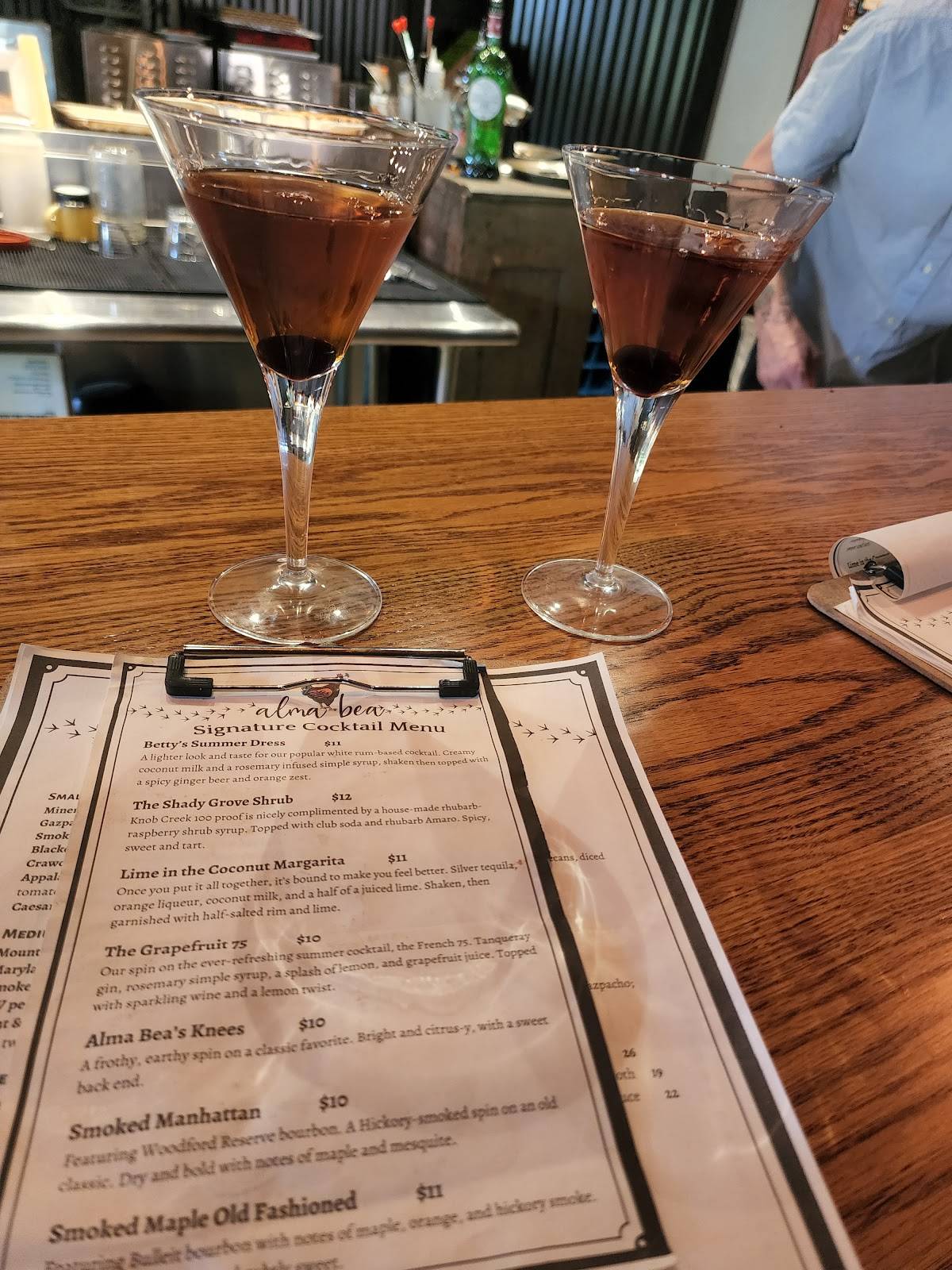 Menu at Alma Bea pub & bar, Shepherdstown