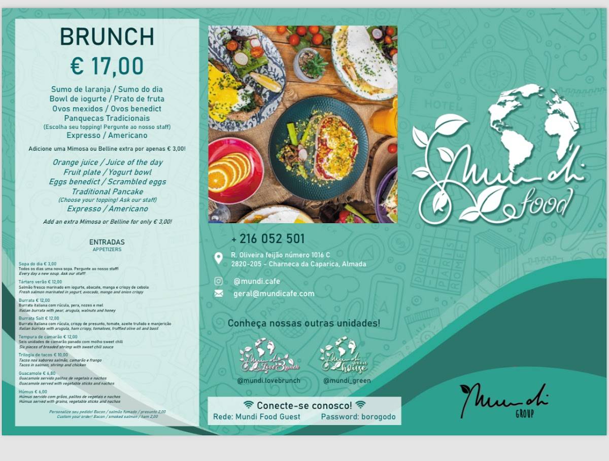 Menu em Mundi food café, Sobreda