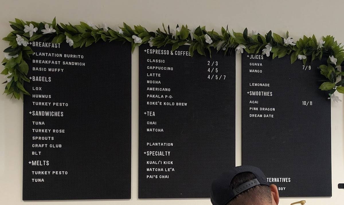 Menu at Aloha Craft Cafe, Lihue