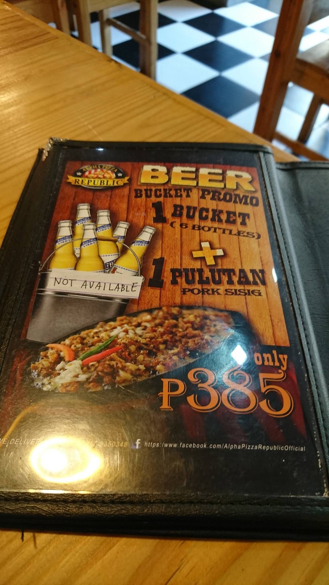Menu at Alpha Pizza Republic Inc.-Commissary, Quezon City