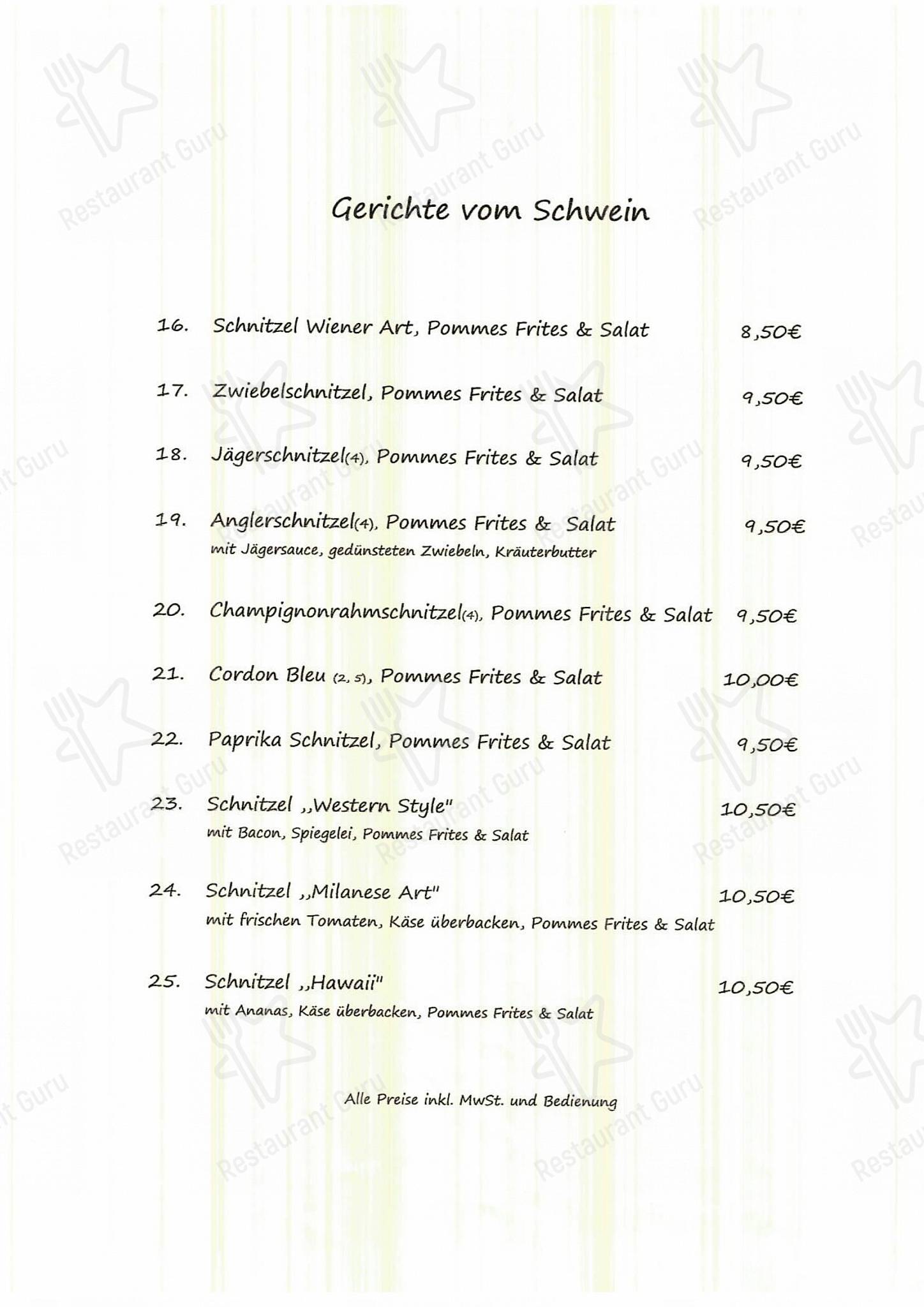 Speisekarte von Restaurant Zum Anglerheim Nackenheim, Nackenheim