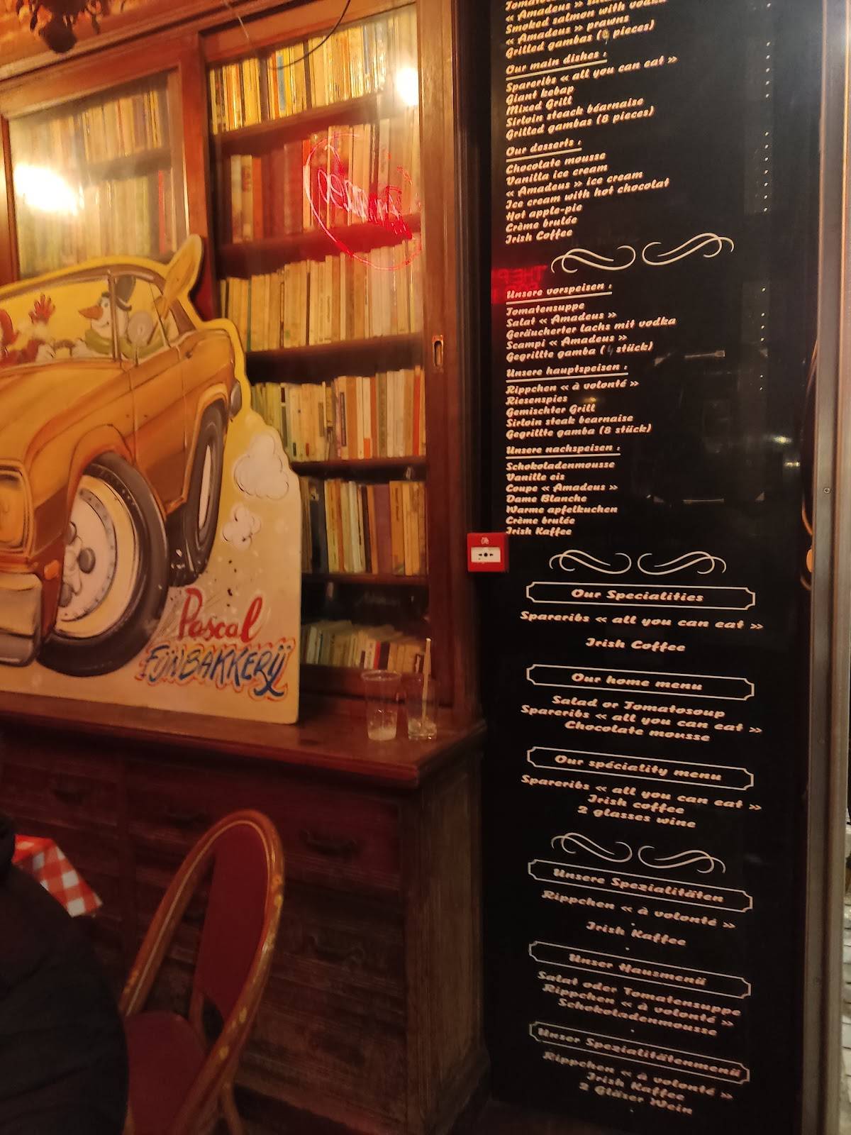 Menu au Amadeo, Bruxelles, Rue Sainte-Catherine 26