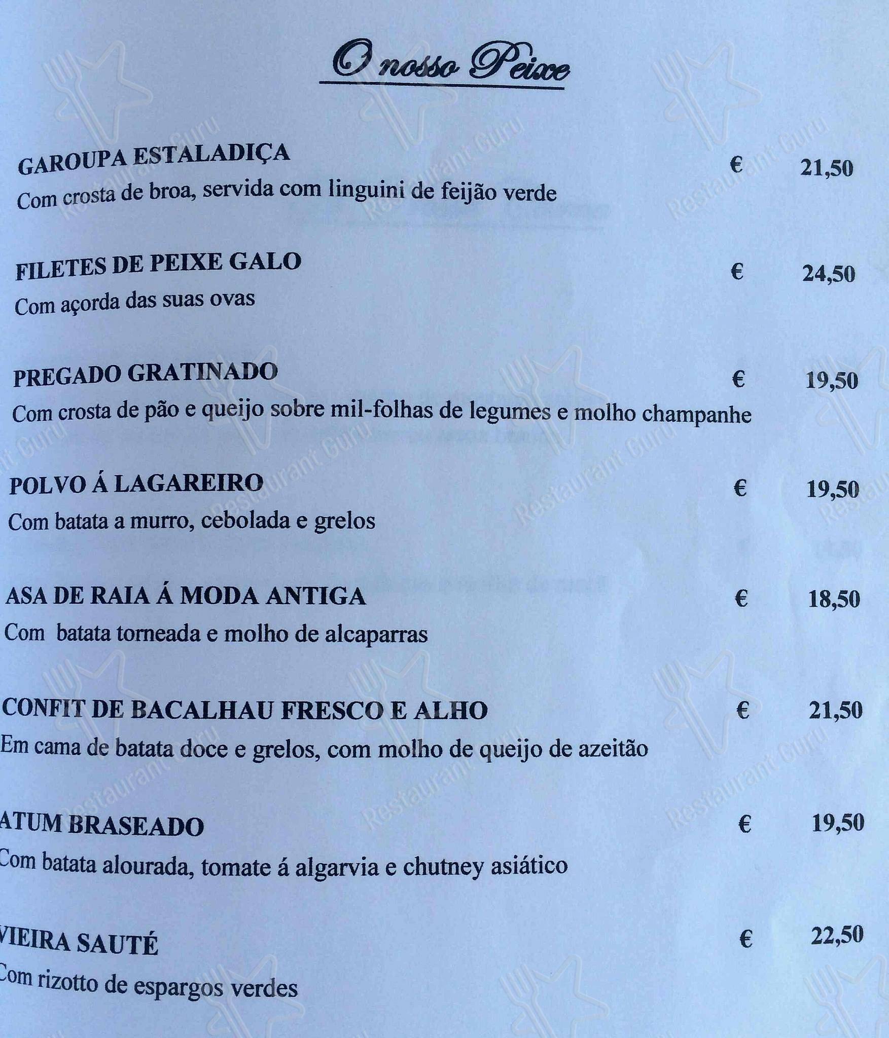 Menu em Amarra Ò Tejo restaurante, Almada