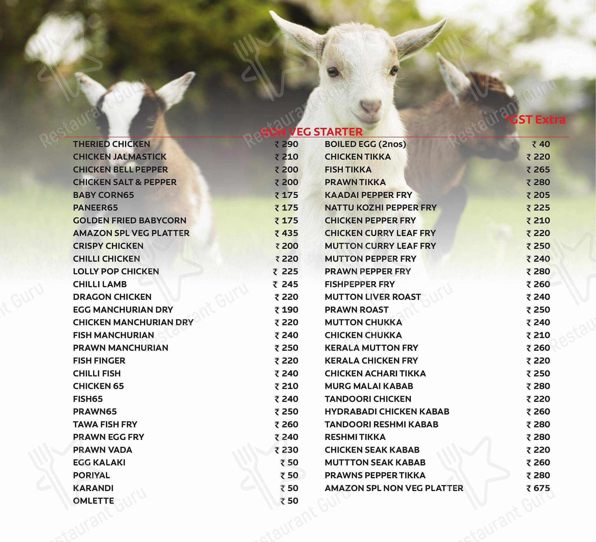 Menu at Amazon Jungles Restaurant - Theme Restaurant in OMR Perungudi ...