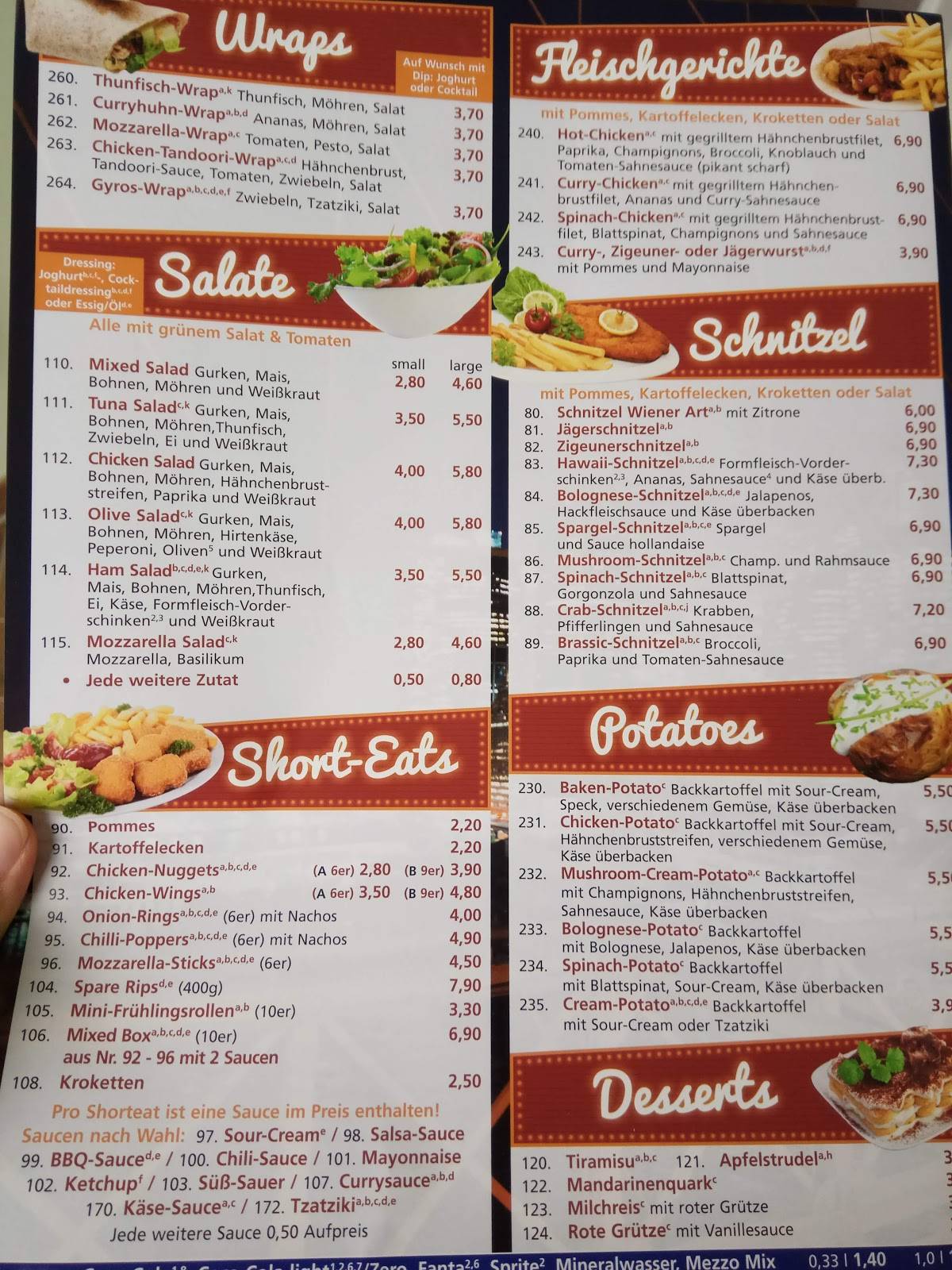 Speisekarte von American Corner pizza, Essen, Katernberger Str. 7-9