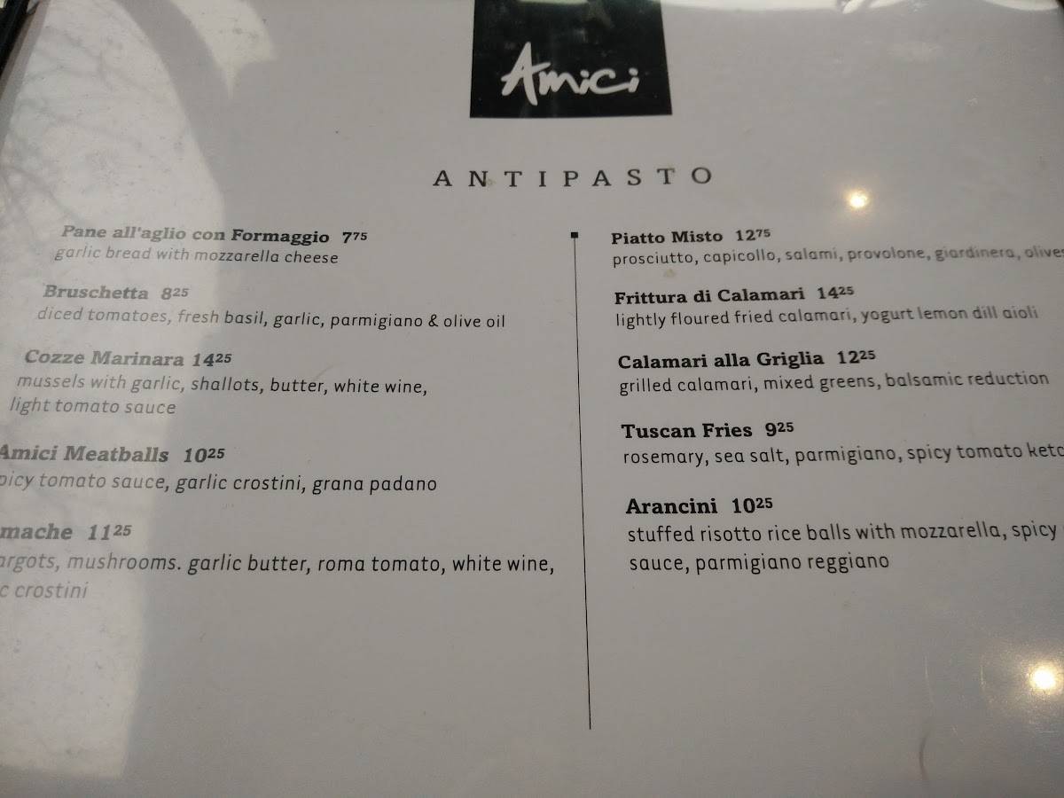 Menu at Amici restaurant, Pickering, Pickering Pkwy