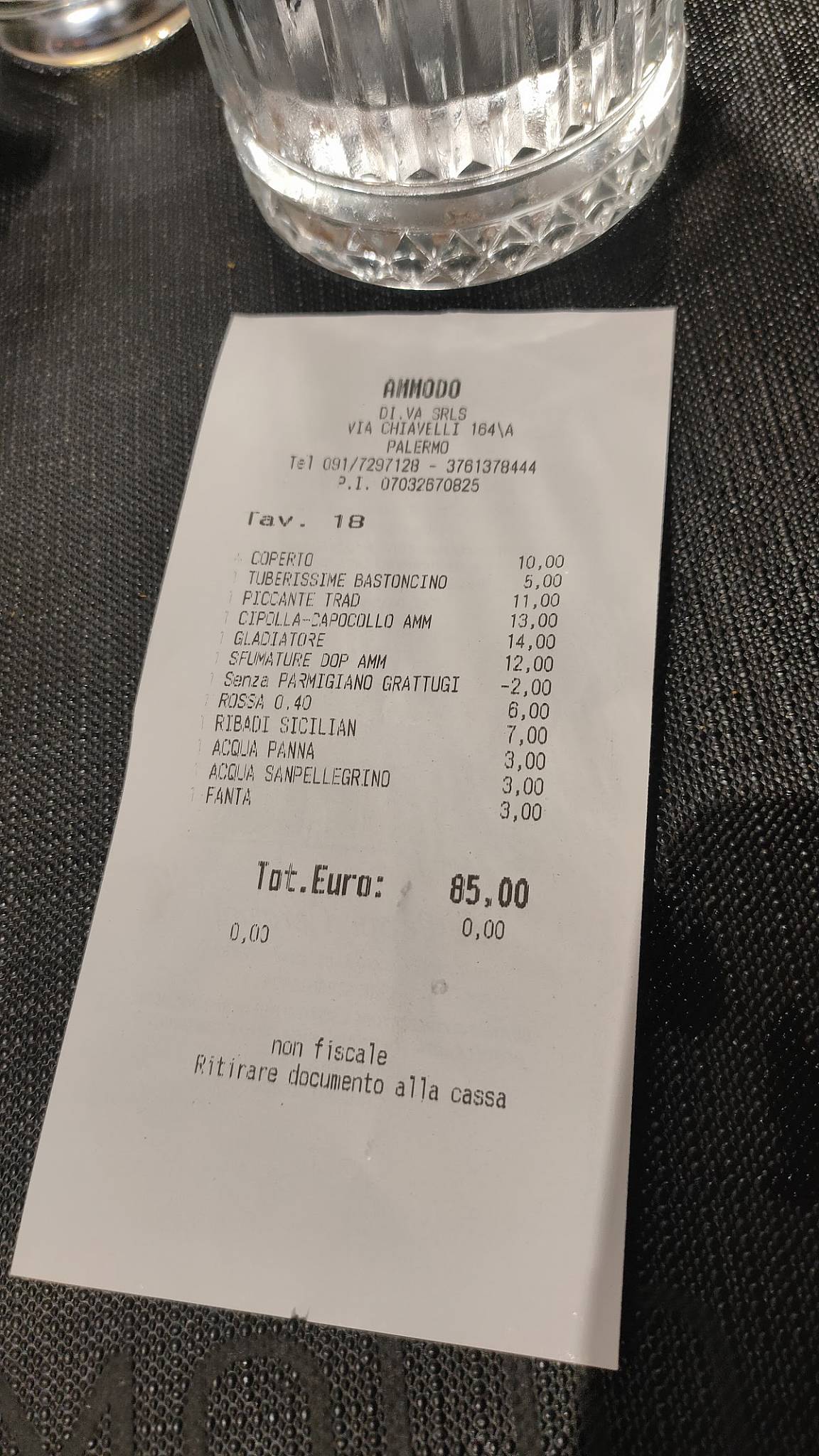 Speisekarte von Ammodo-La Pizza di Daniele Vaccarella, Palermo