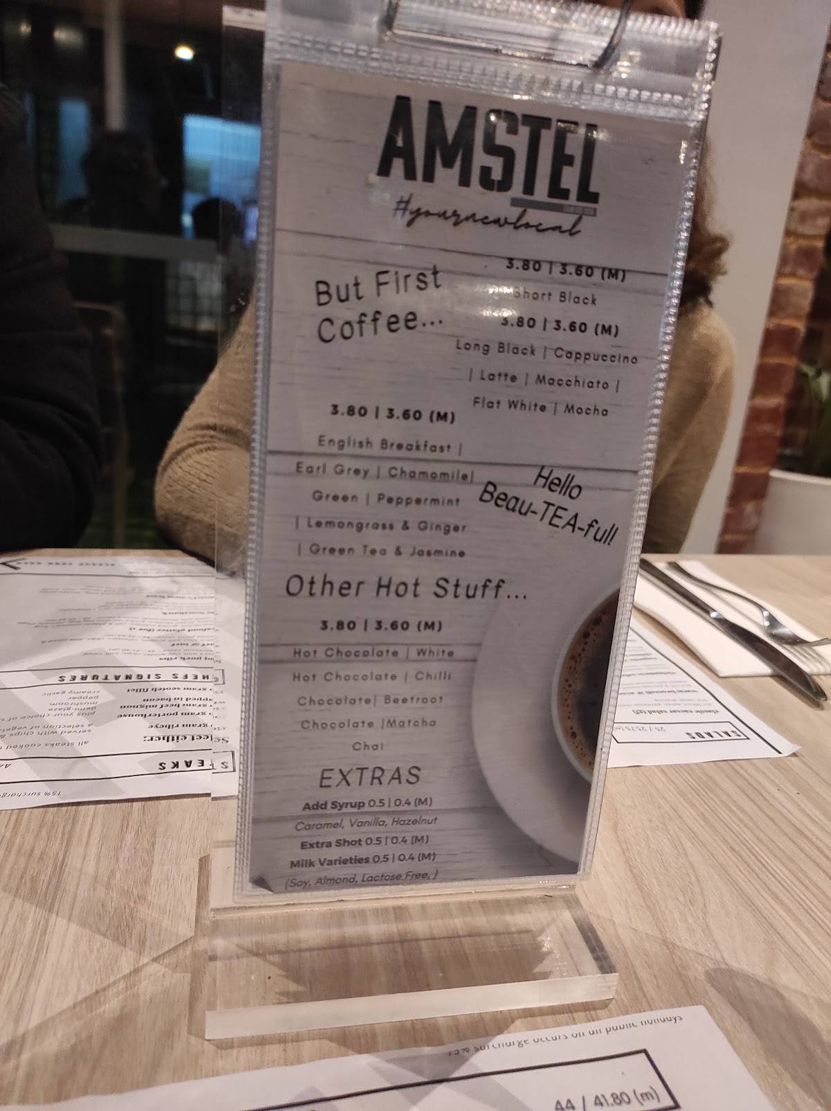 Menu at Amstel Club, Cranbourne