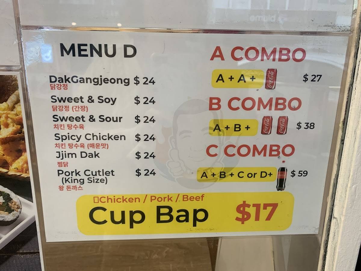 Menu at An Nyeong ha se yo Korean Food Takeaway restaurant, Upper Hutt