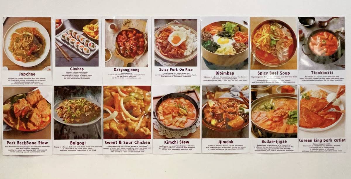 Menu at An Nyeong ha se yo Korean Food Takeaway restaurant, Upper Hutt