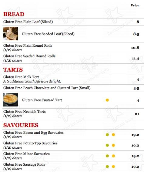 Menu at Ancient Grains Bakery, Lower Hutt, 687A Fergusson Dve