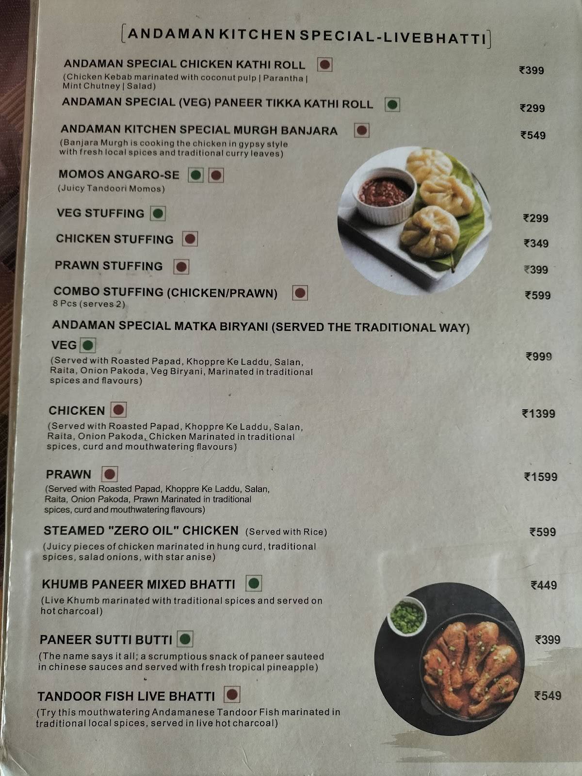 Menu at Andaman Kitchen, Port Blair