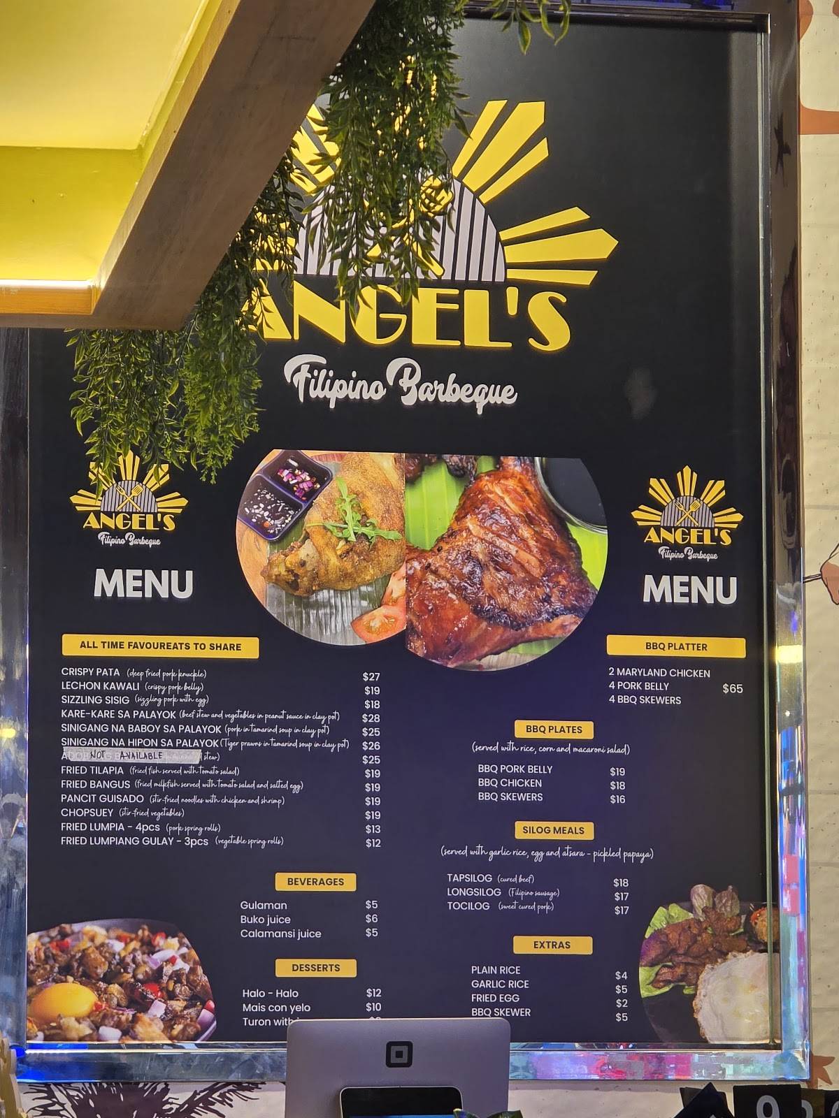 Menu at Angel's Filipino Barbeque, Blacktown