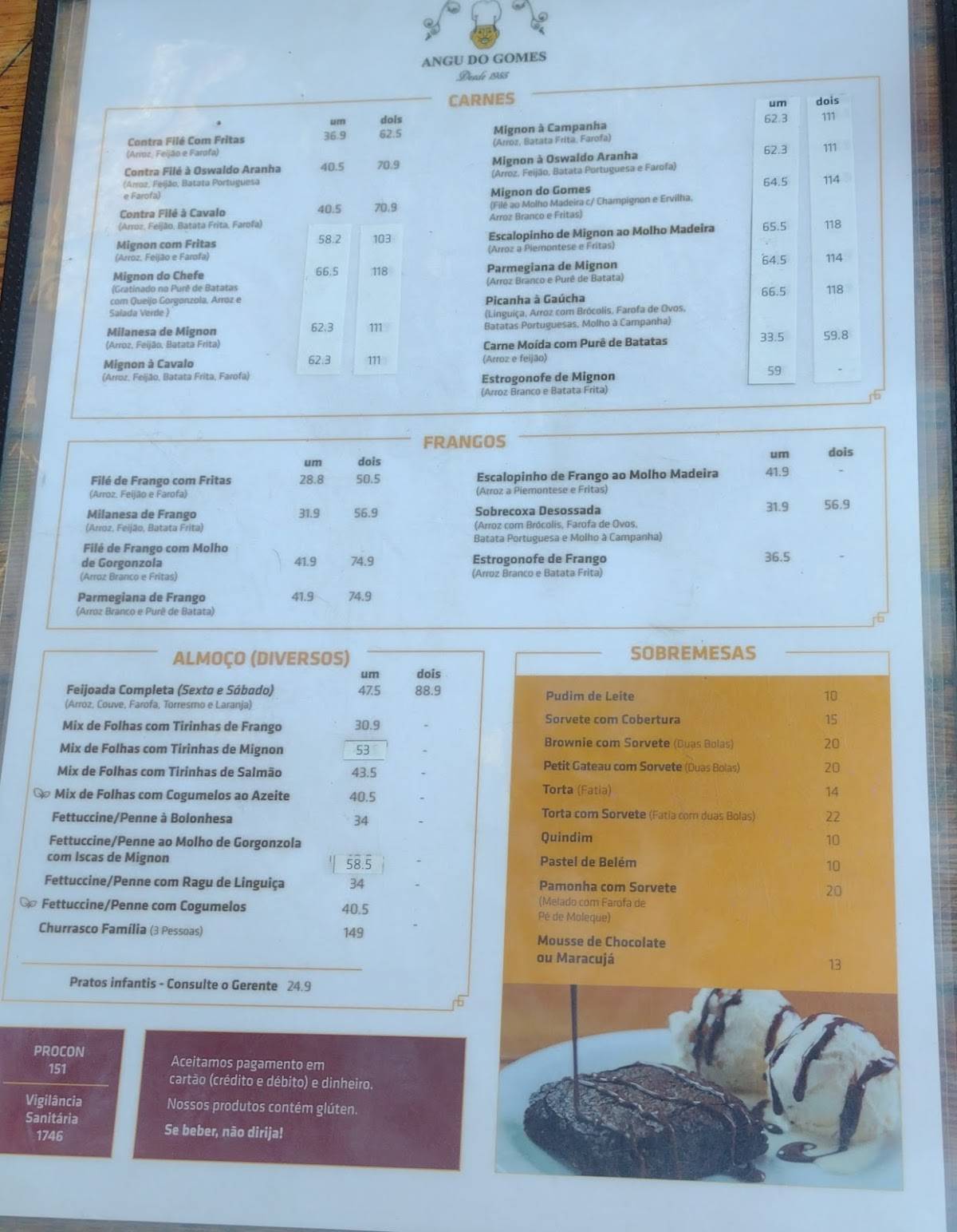 Menu em Angu do Gomes pub & Bar, Rio de Janeiro, R. Sacadura Cabral