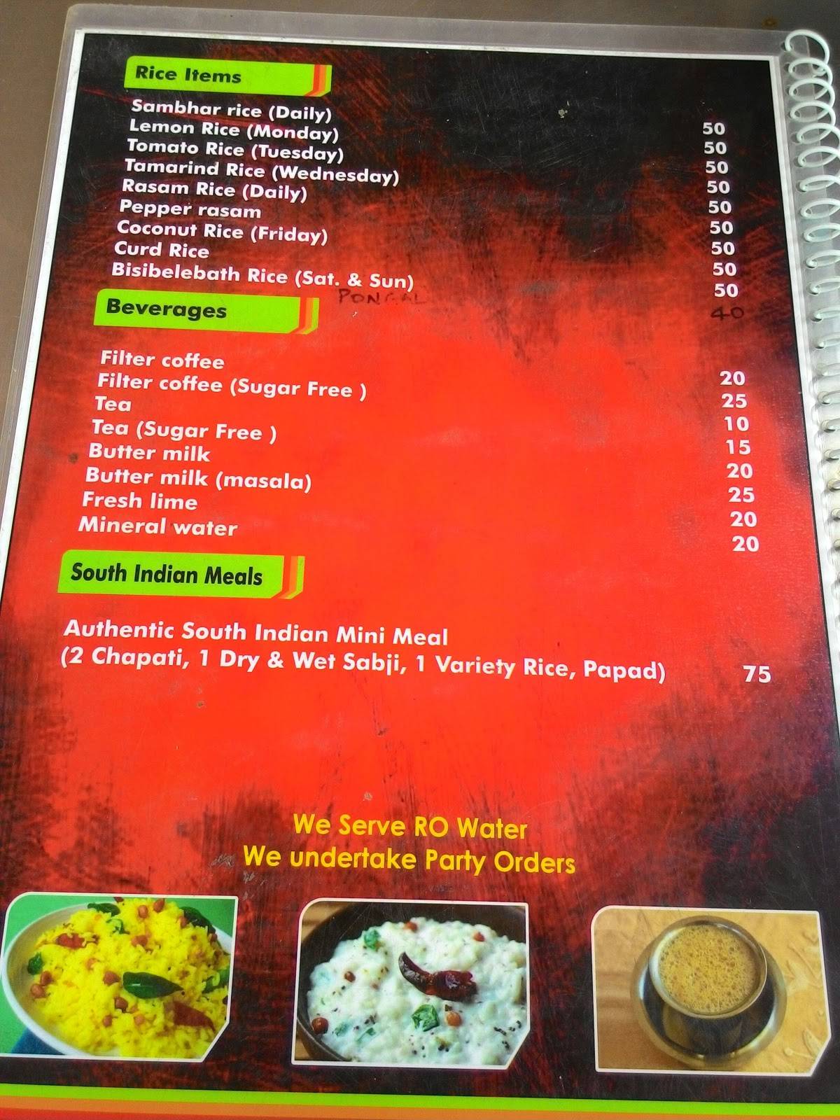 Menu at Anna's Idli, Pune, Shop. No. 16