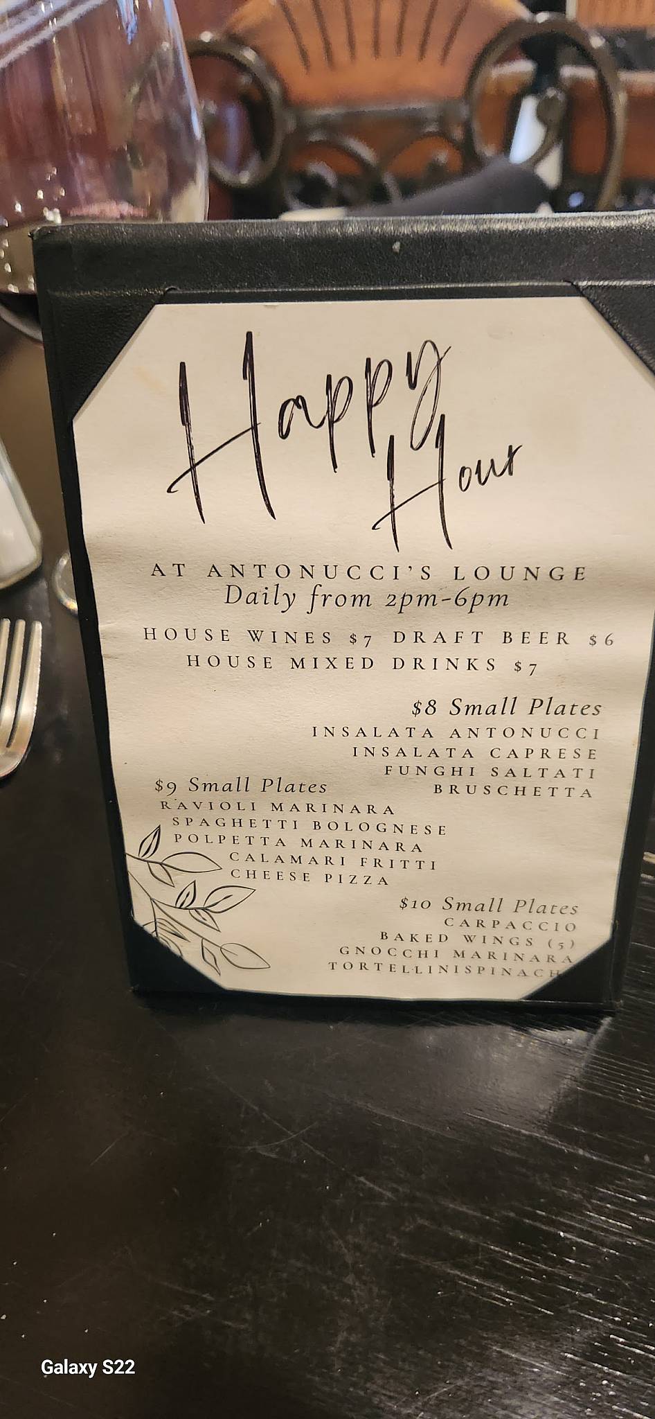 Menu at Antonucci's Italian & Seafood Restaurant, Mission Viejo
