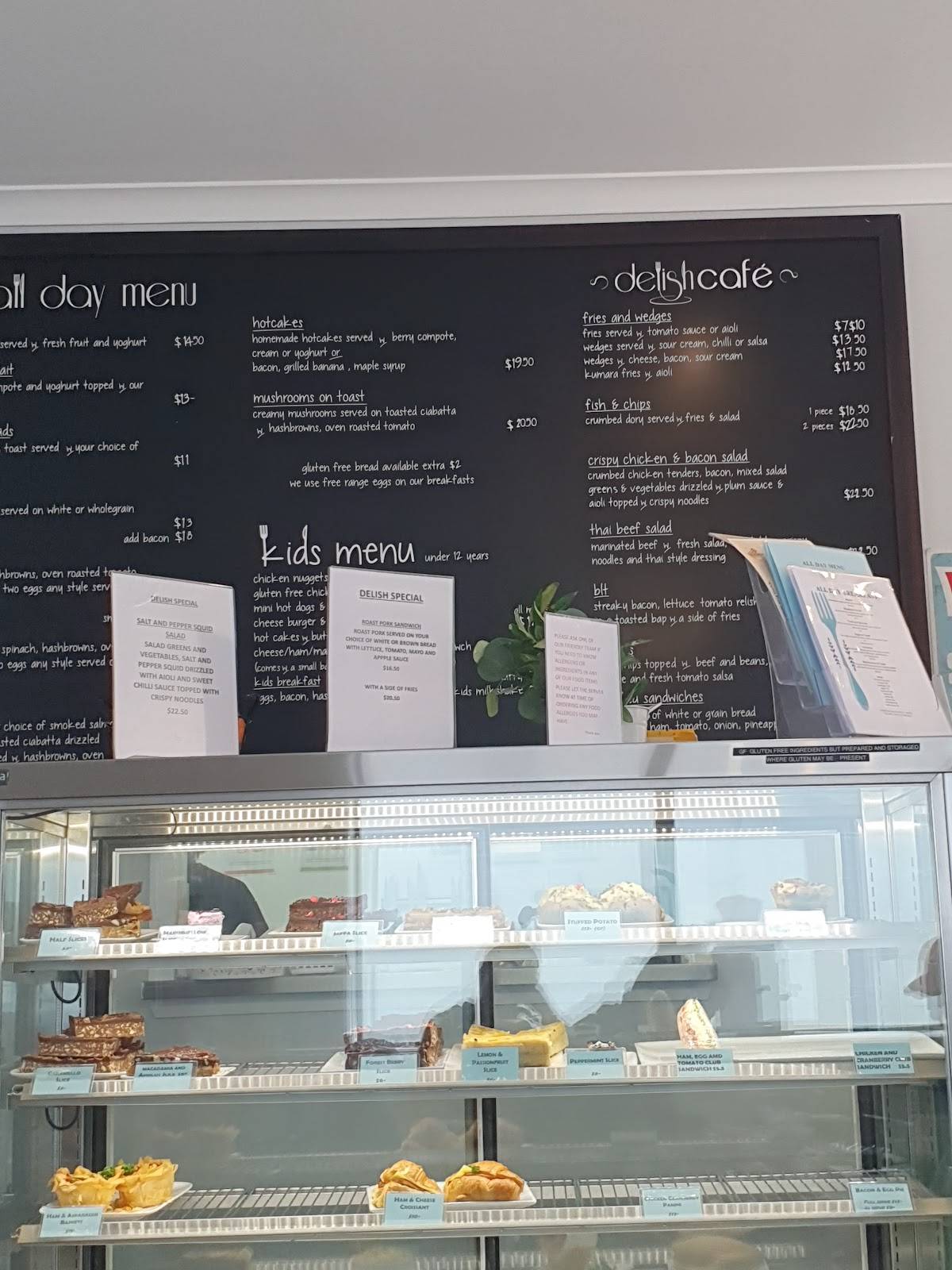 Menu at Delish Cafe, Feilding