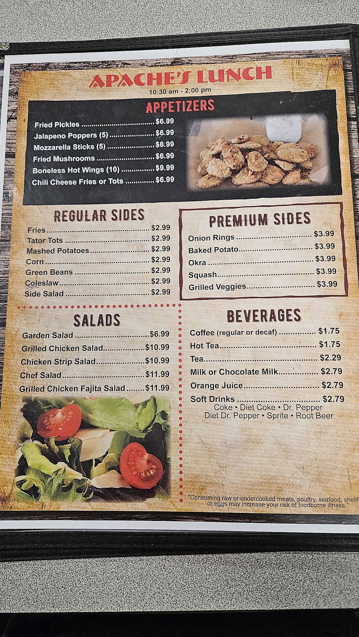 Menu at Apache's Grill BBQ, Searcy