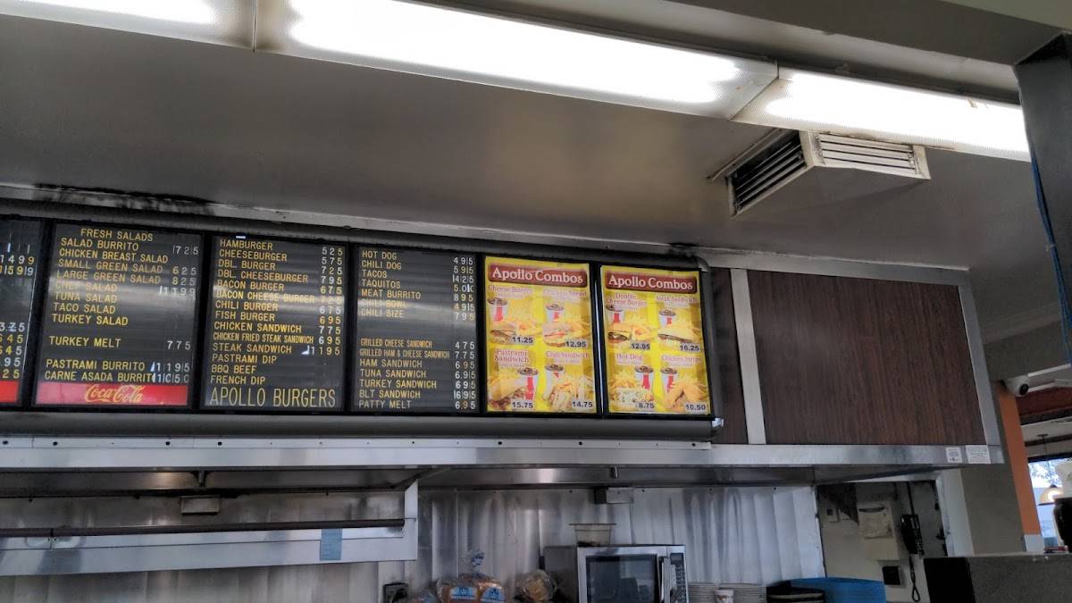 Menu at Apollo Burgers restaurant, Carson