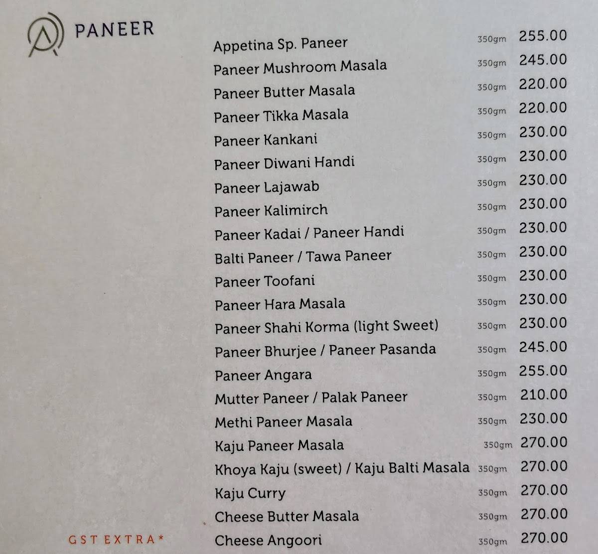 Menu at Appetina The Banquet & Restaurant, Ahmedabad