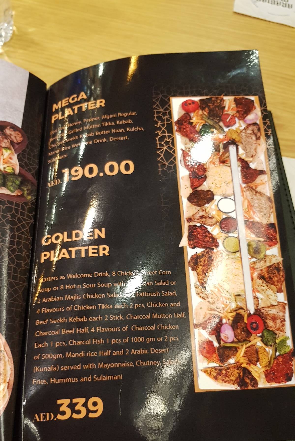 Menu at Arabian Majlis Mandi Restaurant, Dubai