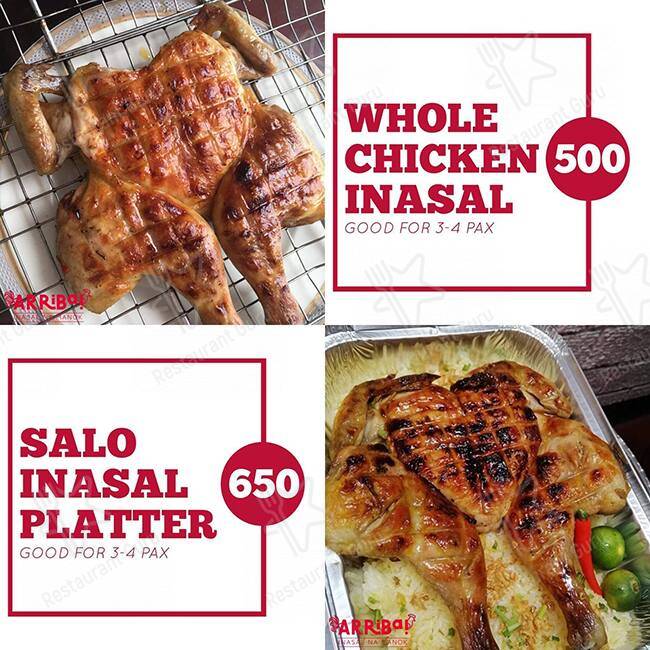 Menu at Arriba Inasal, Makati