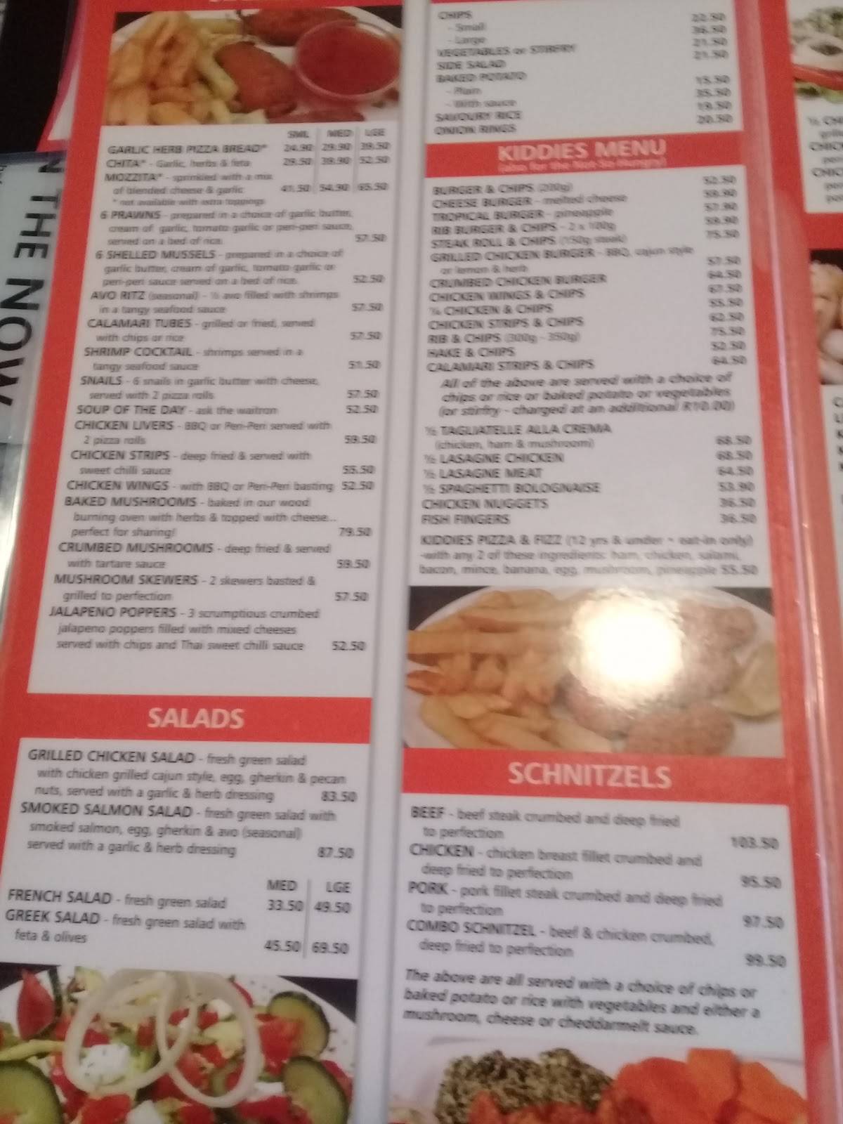 Menu at Ashley's Family Restaurant, Cape Town, 123 Voortrekker Rd