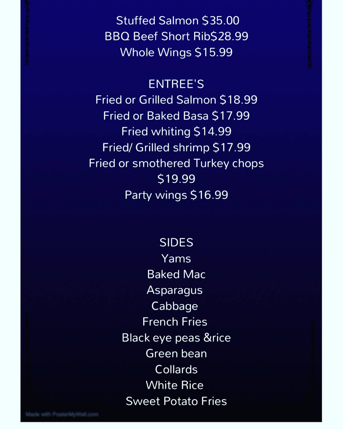 Menu at At The Table 2 Southern Restaurant Delran, Ewing Township
