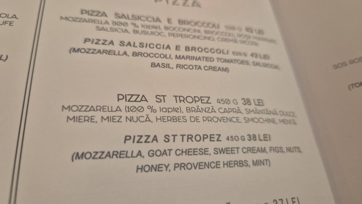 Menu at Atipic, Gura Humorului, Piața Republicii nr. 8