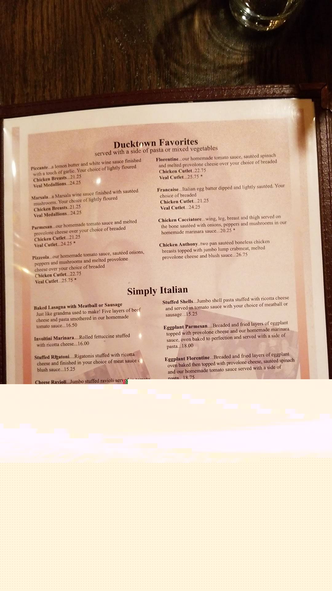 Menu at Angelo's Fairmount Tavern pub & bar, Atlantic City