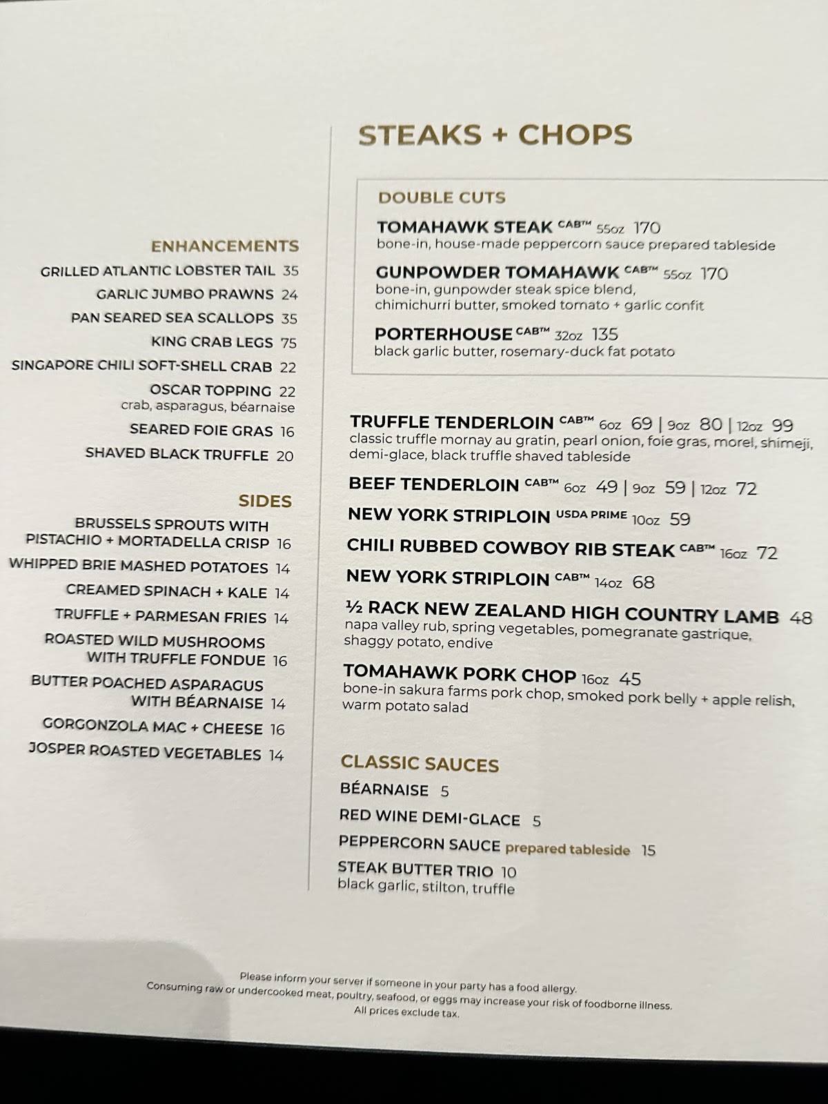 Menu at Atlas Steak + Fish pub & bar, Burnaby