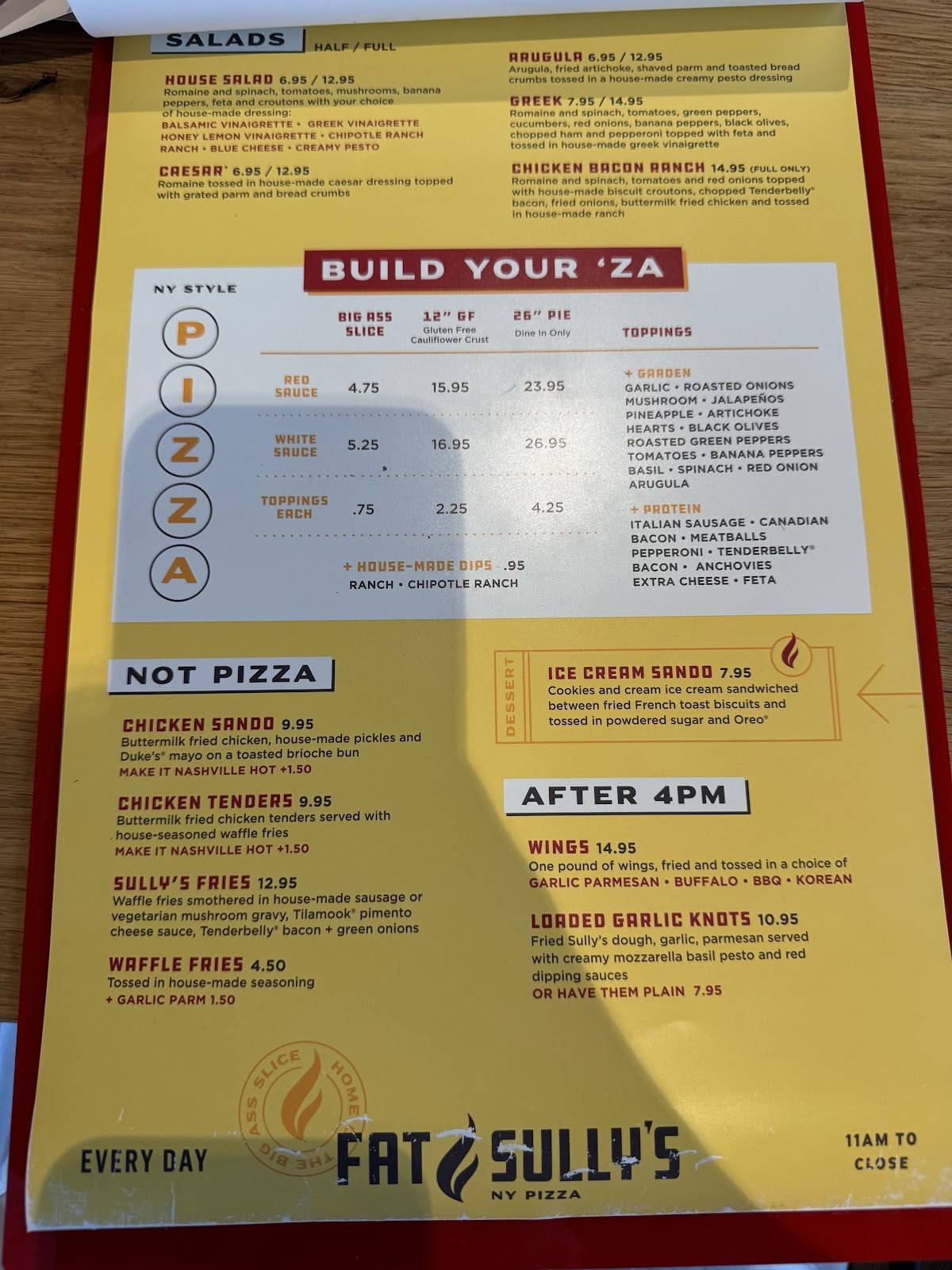 Menu at Atomic Cowboy home of Denver Biscuit Co & Fat Sully's NY Pizza ...