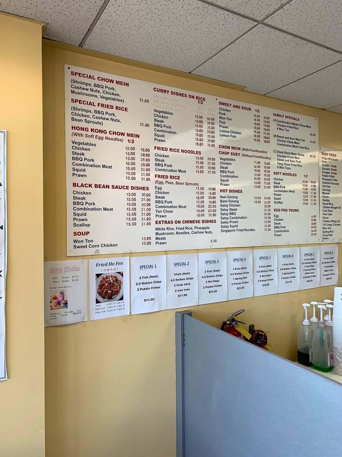 Menu at East Village Takeaway Howick restaurant, Auckland