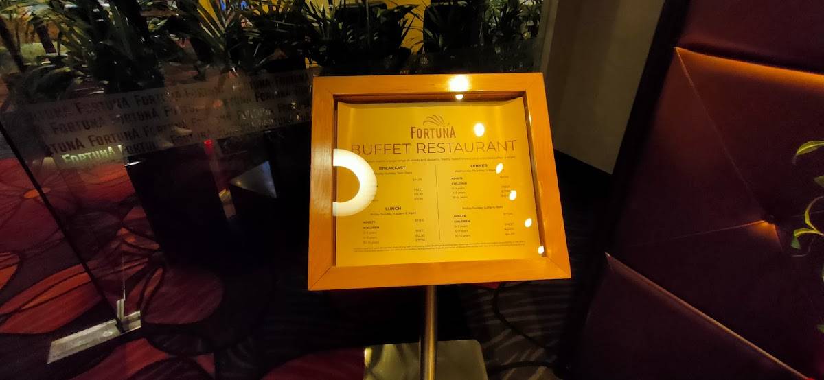 Menu at Fortuna Buffet Restaurant, Auckland