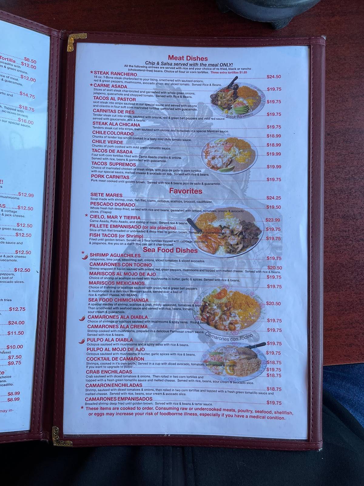 Menu at Aztecas Family Mexican Restaurant, Grand Junction, 603 US-50