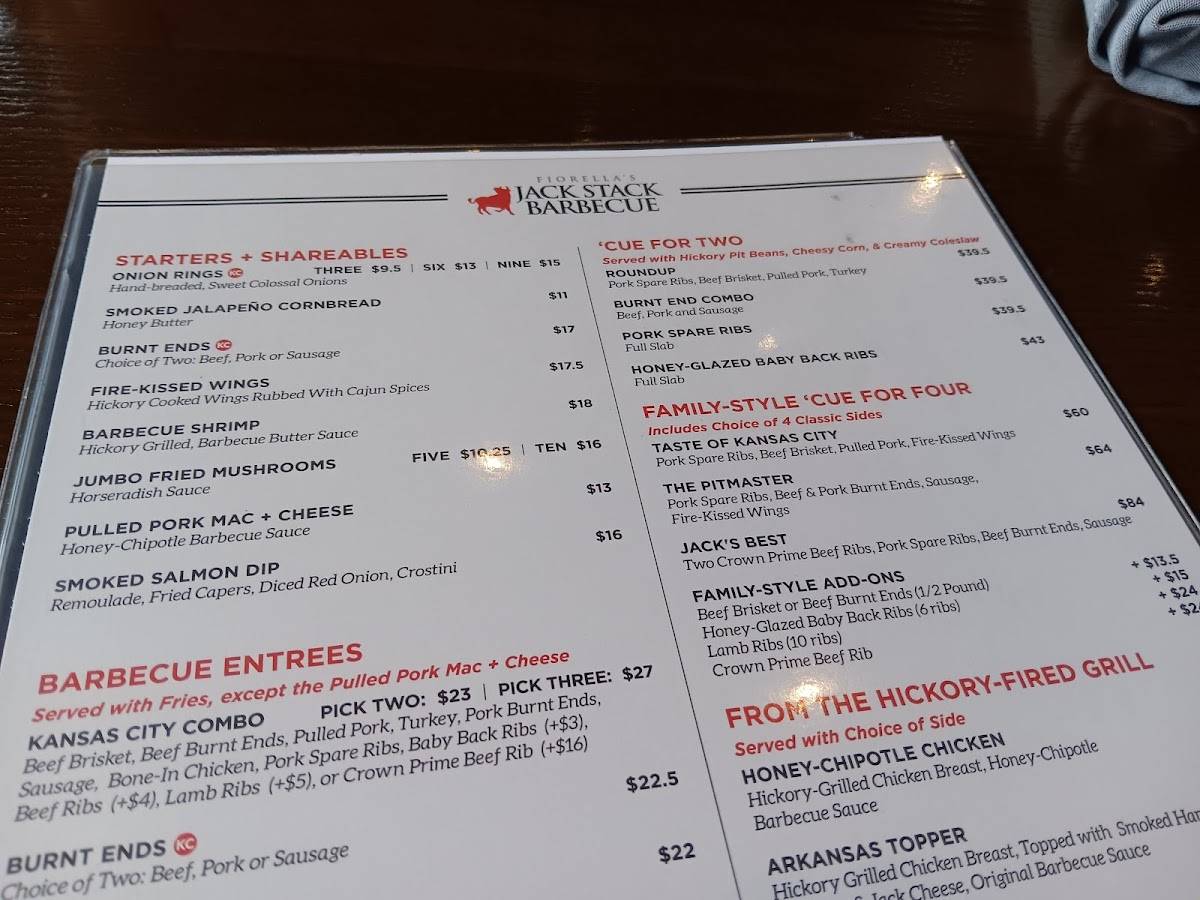 Menu at Jack Stack Barbecue - Lee's Summit, Lee's Summit
