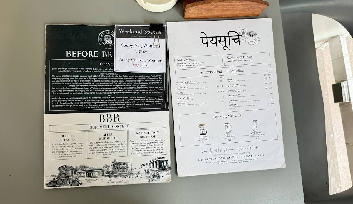 Menu at BBR Coffee by Before British Raj, New Delhi, 33