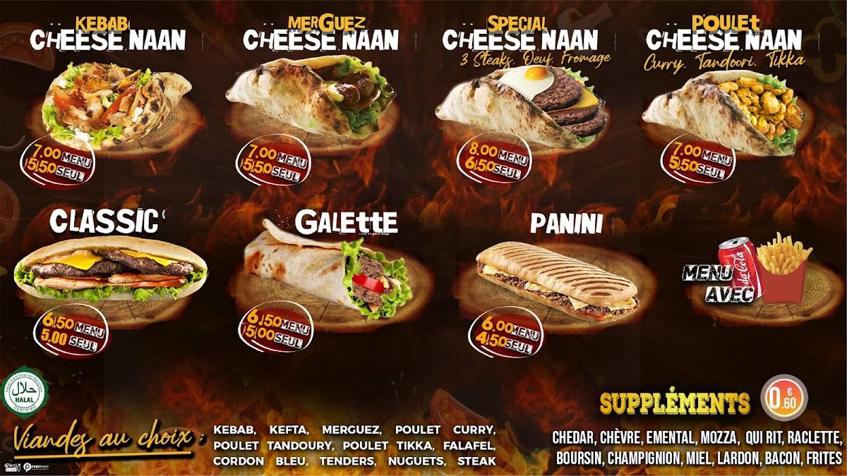 Menu au BEST OF NAAN restaurant, Cenon