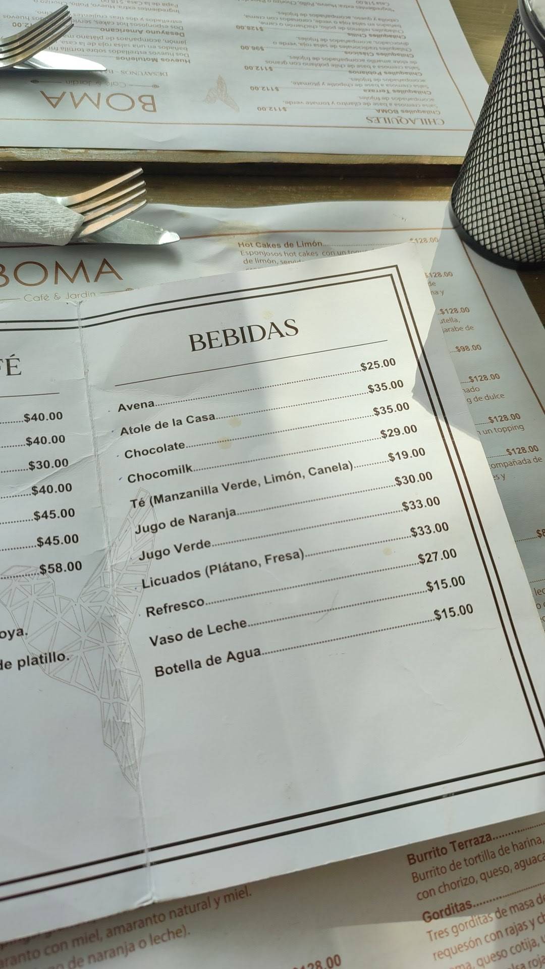 Carta de BOMA CAFE Y JARDIN, Guadalajara, Monte Líbano 32