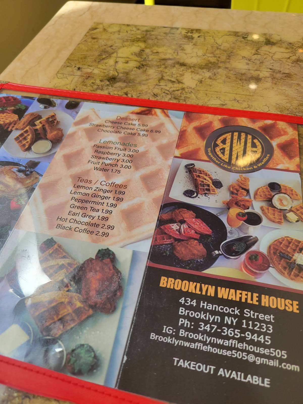 Menu at BROOKLYN WAFFLE HOUSE restaurant, New York City, 434 Hancock St