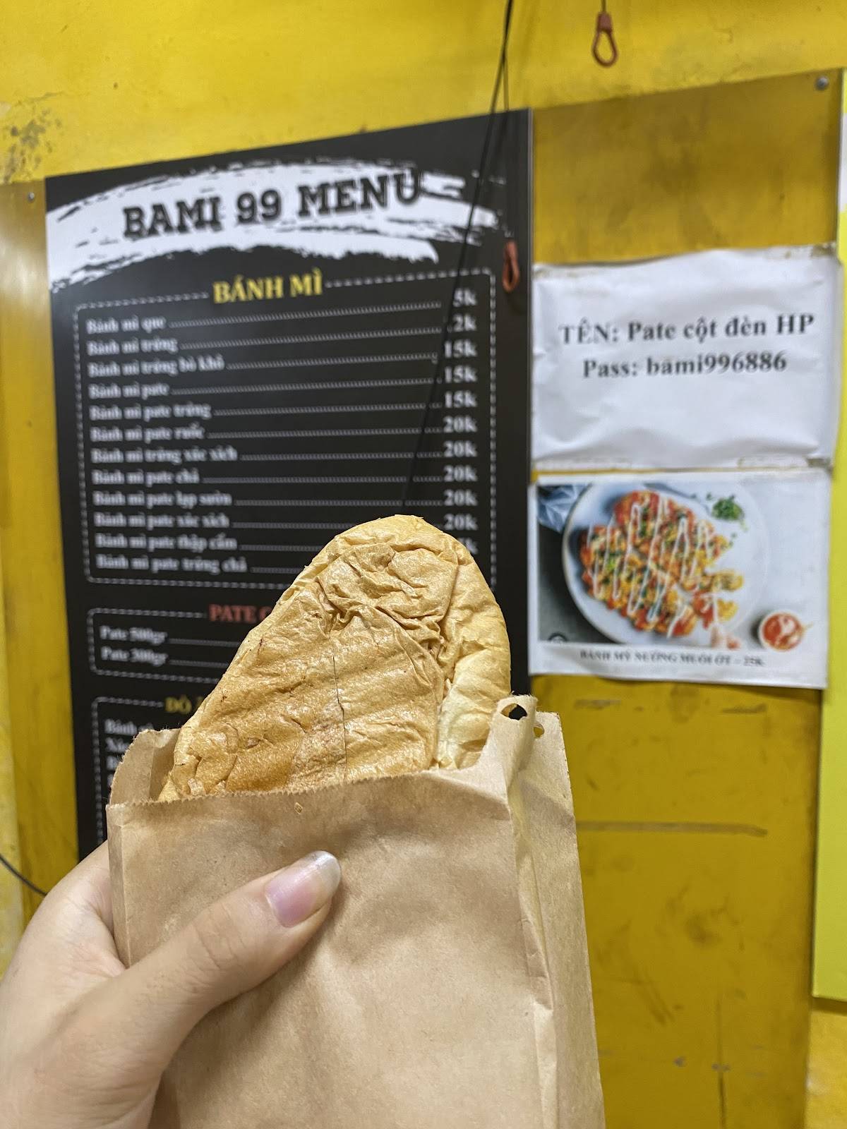 Menu at BaMi99 Bánh Mì Pate Cột Đèn 2, Hanoi
